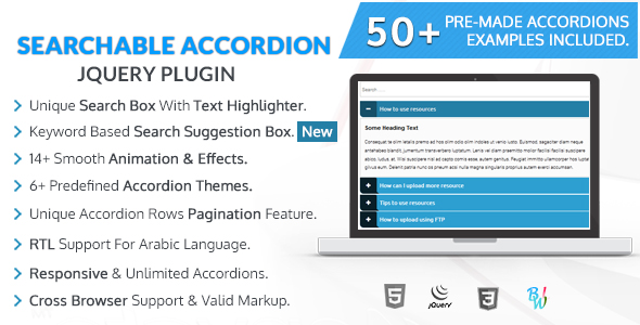 BWL Searchable Accordion jQuery Plugin by xenioushk | CodeCanyon